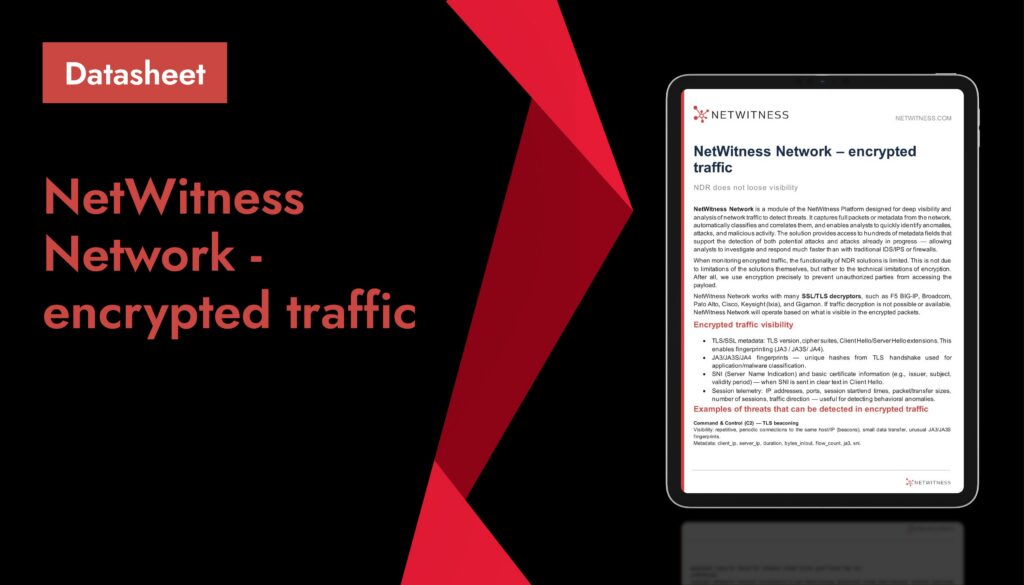 Encrypted Network Traffic Analysis | NetWitness Data Sheet