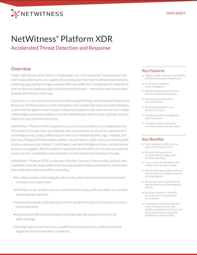 NetWitness Materials – NetWitness Platform